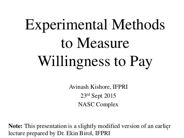 ICAR- IFPRI Experimental methods to measure willingness to pay avin…