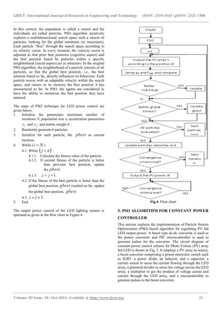 Experimental performance of pv fed led lighting system employing ...