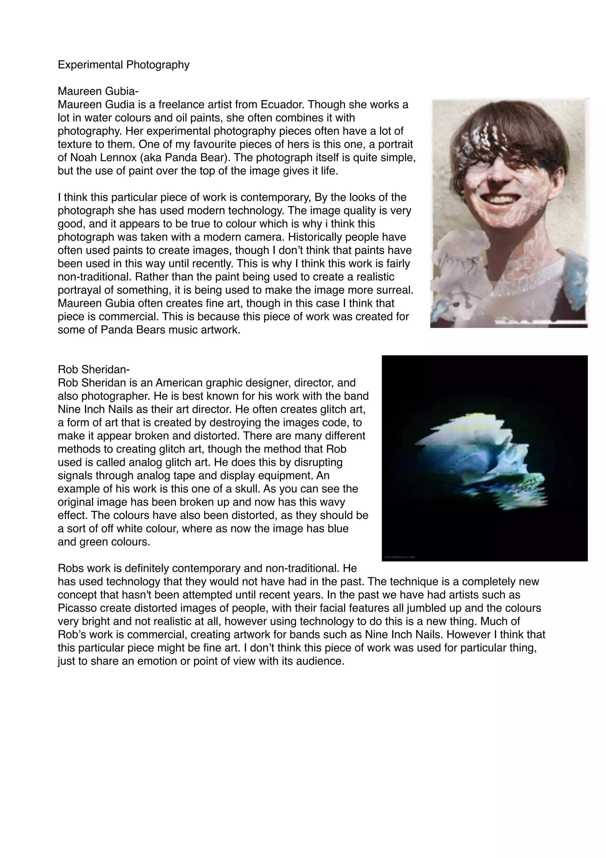 Experimental Photographer Examples | PDF