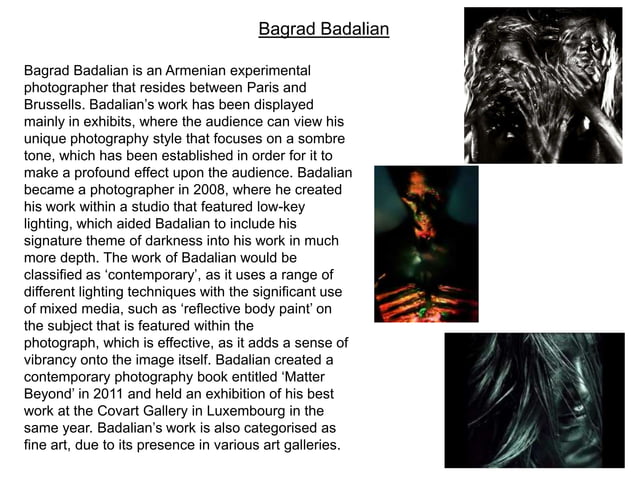 Experimental photography case studies | PPTX | Photography | Arts and ...