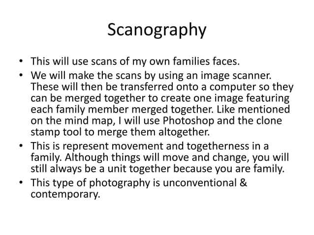 Experimental photography mind map and moodboard | PPT