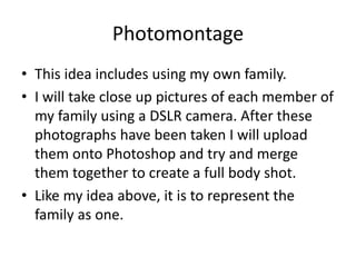 Experimental photography mind map and moodboard | PPT