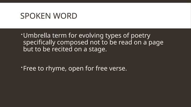 Experimental poetry styles for creative writing learners fiction | PPTX