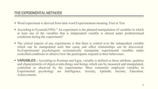 EXPERIMENTAL PSYCHOLOGY SEMINAR MAMC,NEW DELHI.pptx