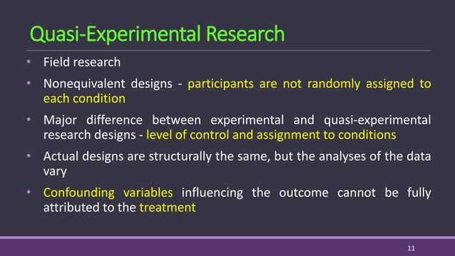 Quasi Experimental Research Designs | PPTX | Science