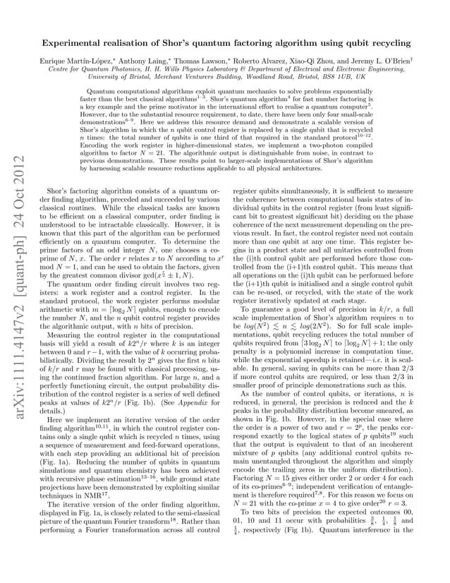 Experimental Realisation Of Shors Quantum Factoring Algorithm Using