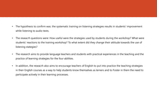 Effects of Strategy Training on the Development of Language Skill | PPTX