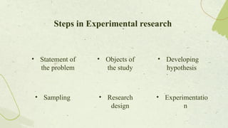 Experimental Research and techniques o present | PPTX