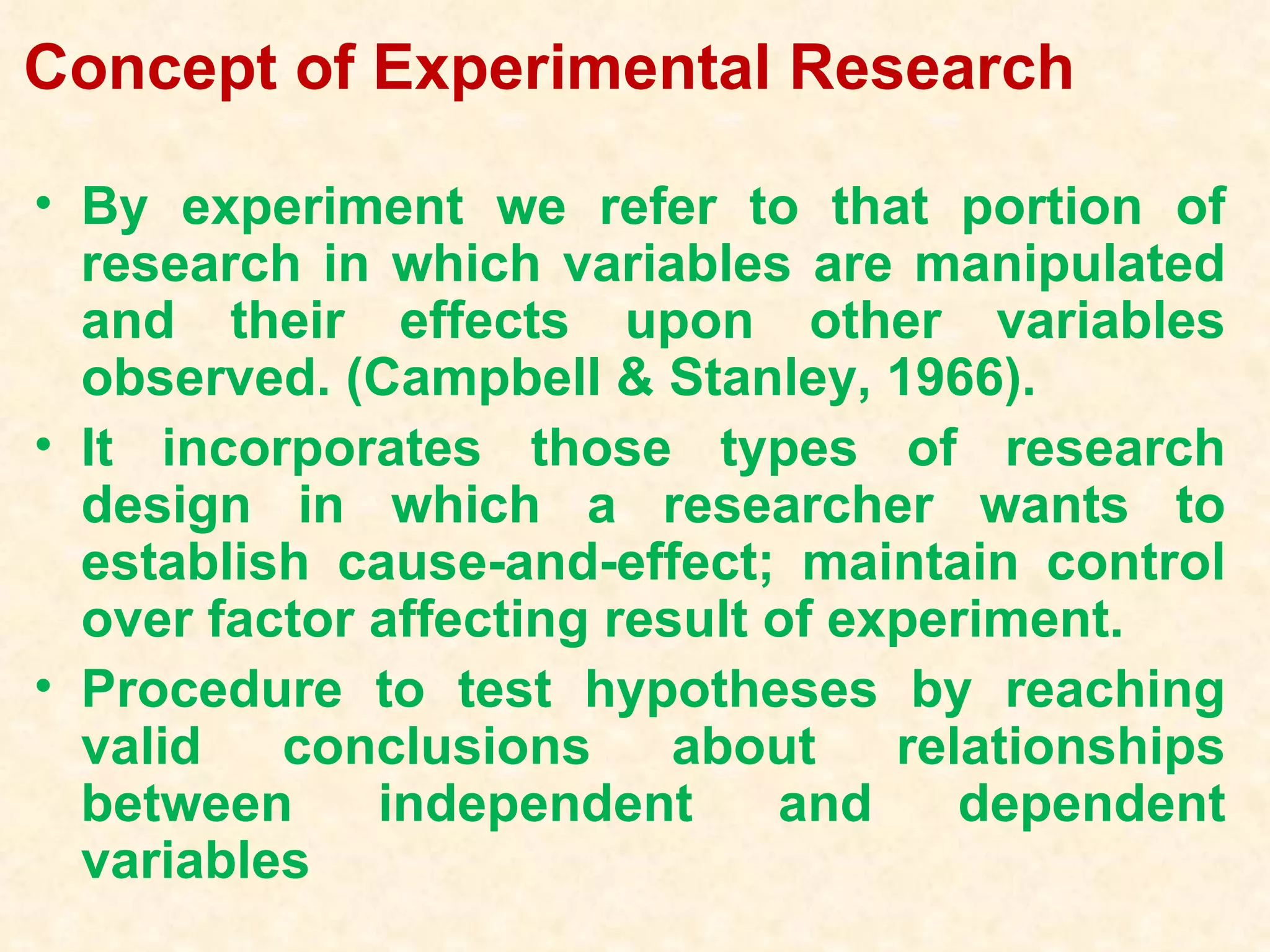 Experimental research sd | PPT