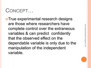 Experimental research design | PPSX