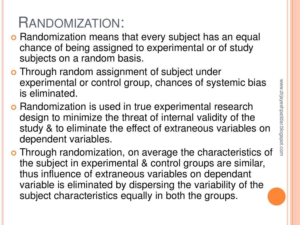 Experimental research design