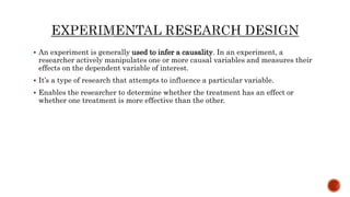 Experimental research design | PPT
