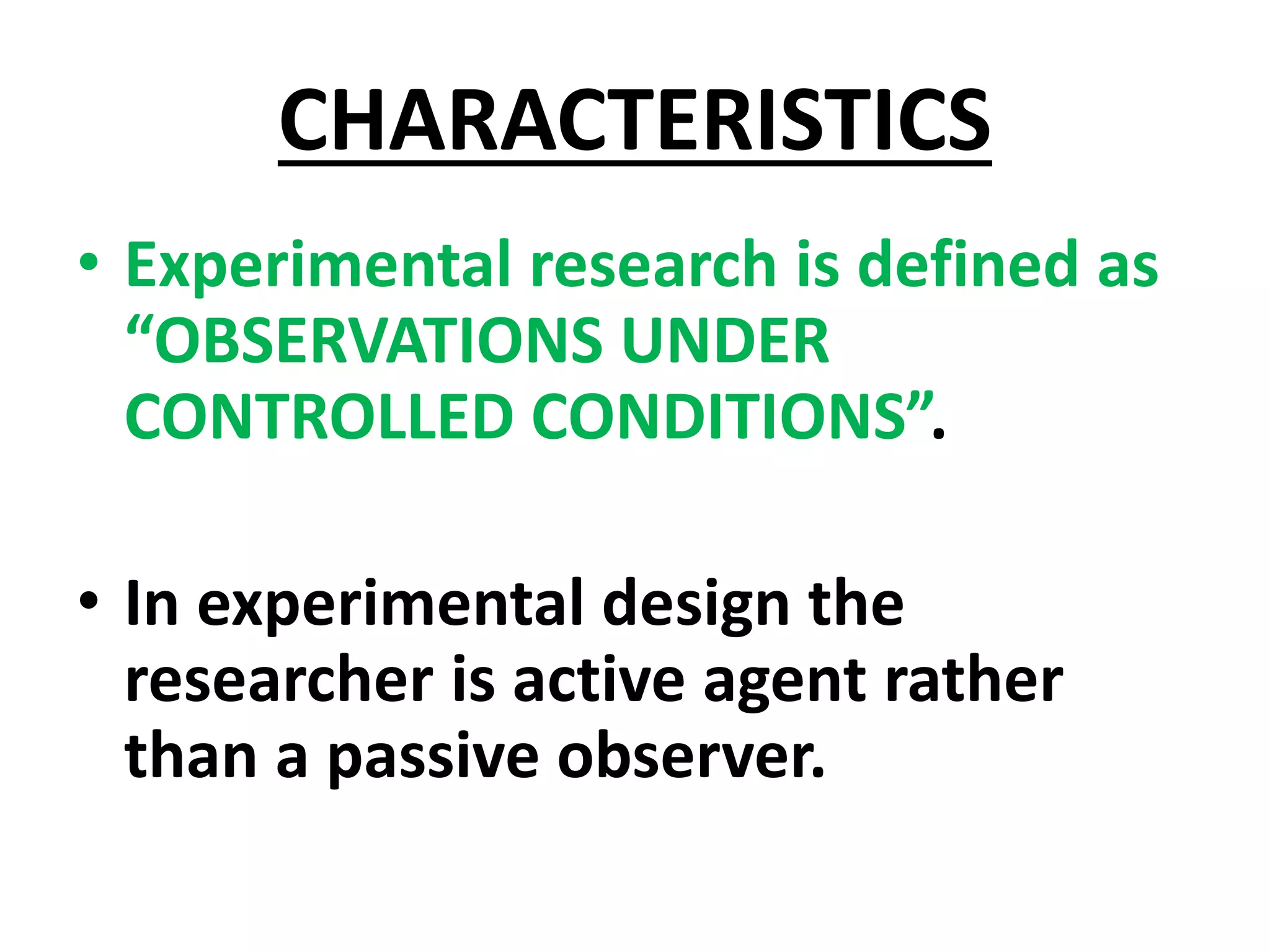 EXPERIMENTAL RESEARCH DESIGN | PPTX