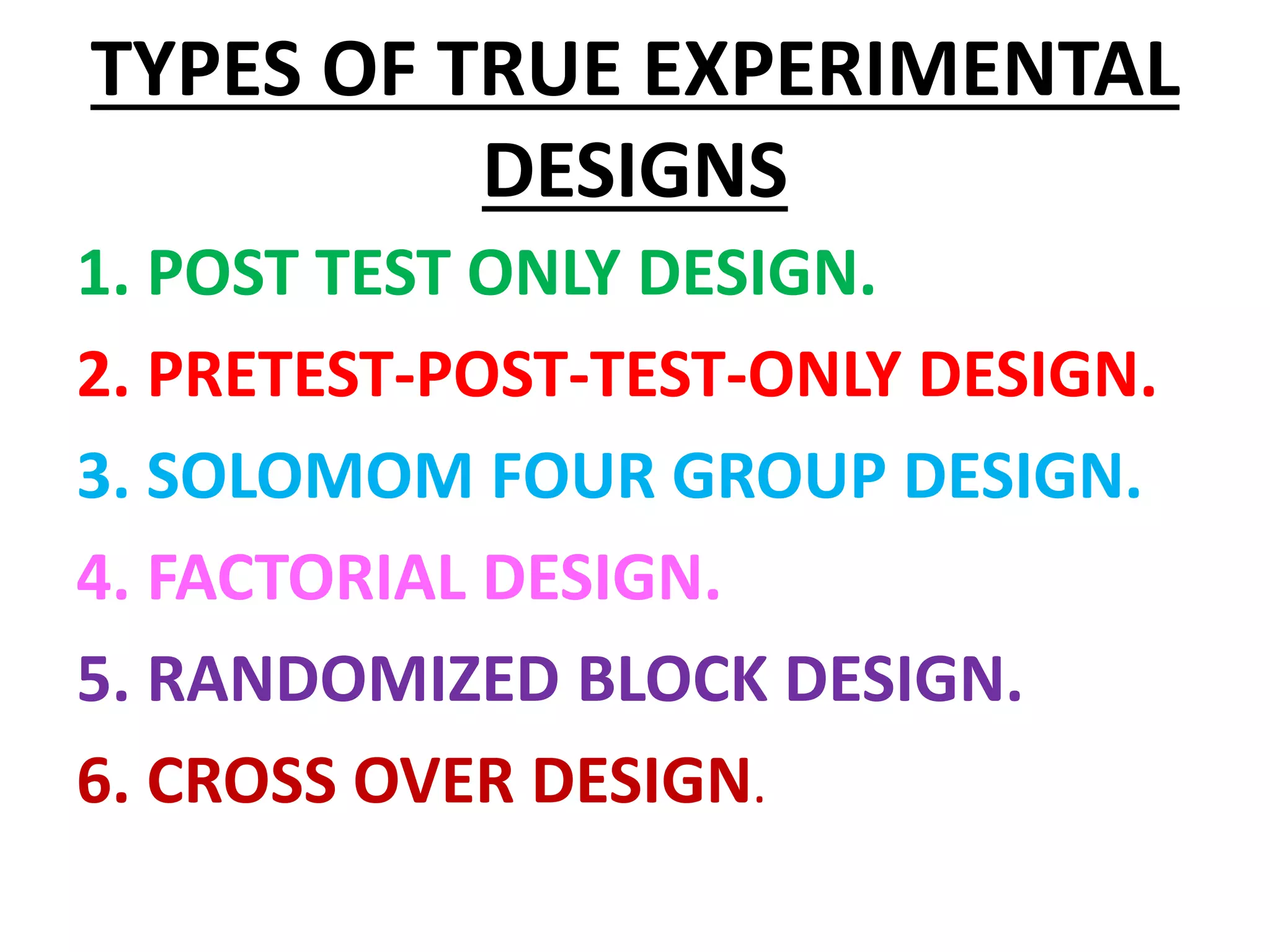 EXPERIMENTAL RESEARCH DESIGN | PPTX