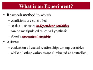 Experimental research design | PPT