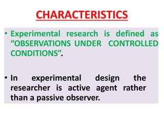 Experimental research design | PPTX