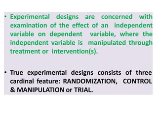 Experimental research design | PPTX
