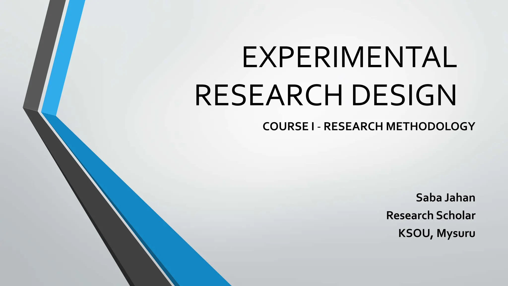 EXPERIMENTAL RESEARCH DESIGN.pptx | Physics | Science