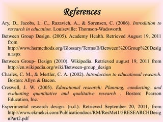 Experimental research design.revised | PPTX