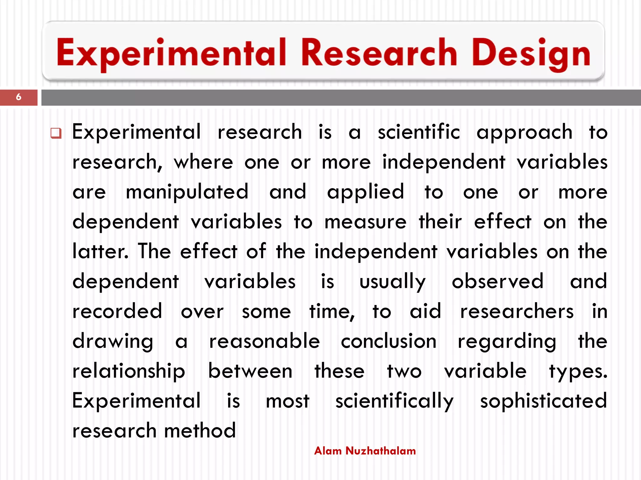 Experimental Research Design (True, Quasi and Pre Experimental Design ...