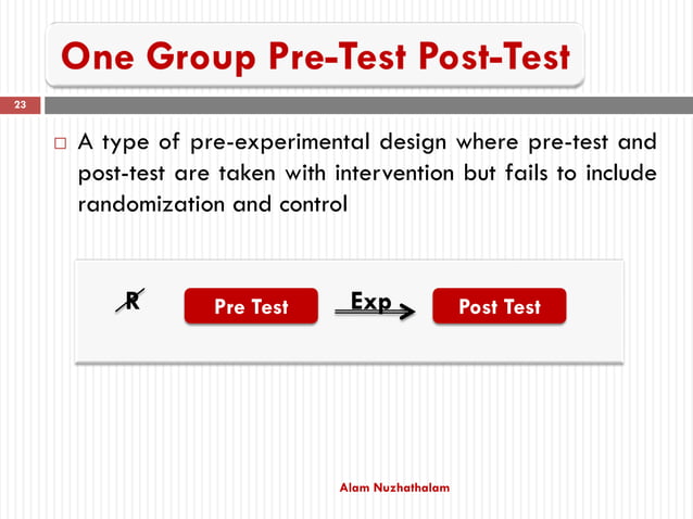 Experimental Research Design (True, Quasi and Pre Experimental Design ...