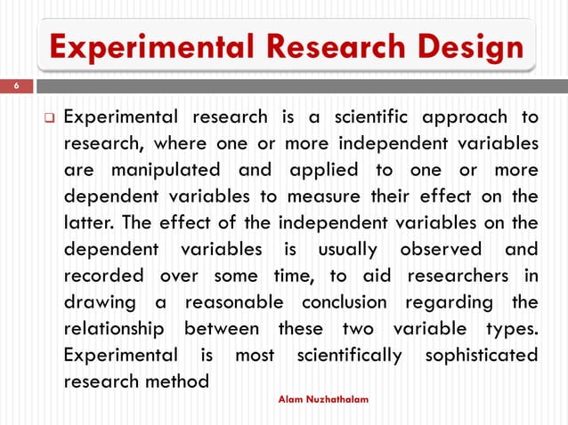 Experimental Research Design (True, Quasi and Pre Experimental Design ...