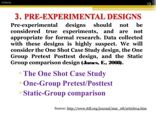 Experimental research designs | PPT
