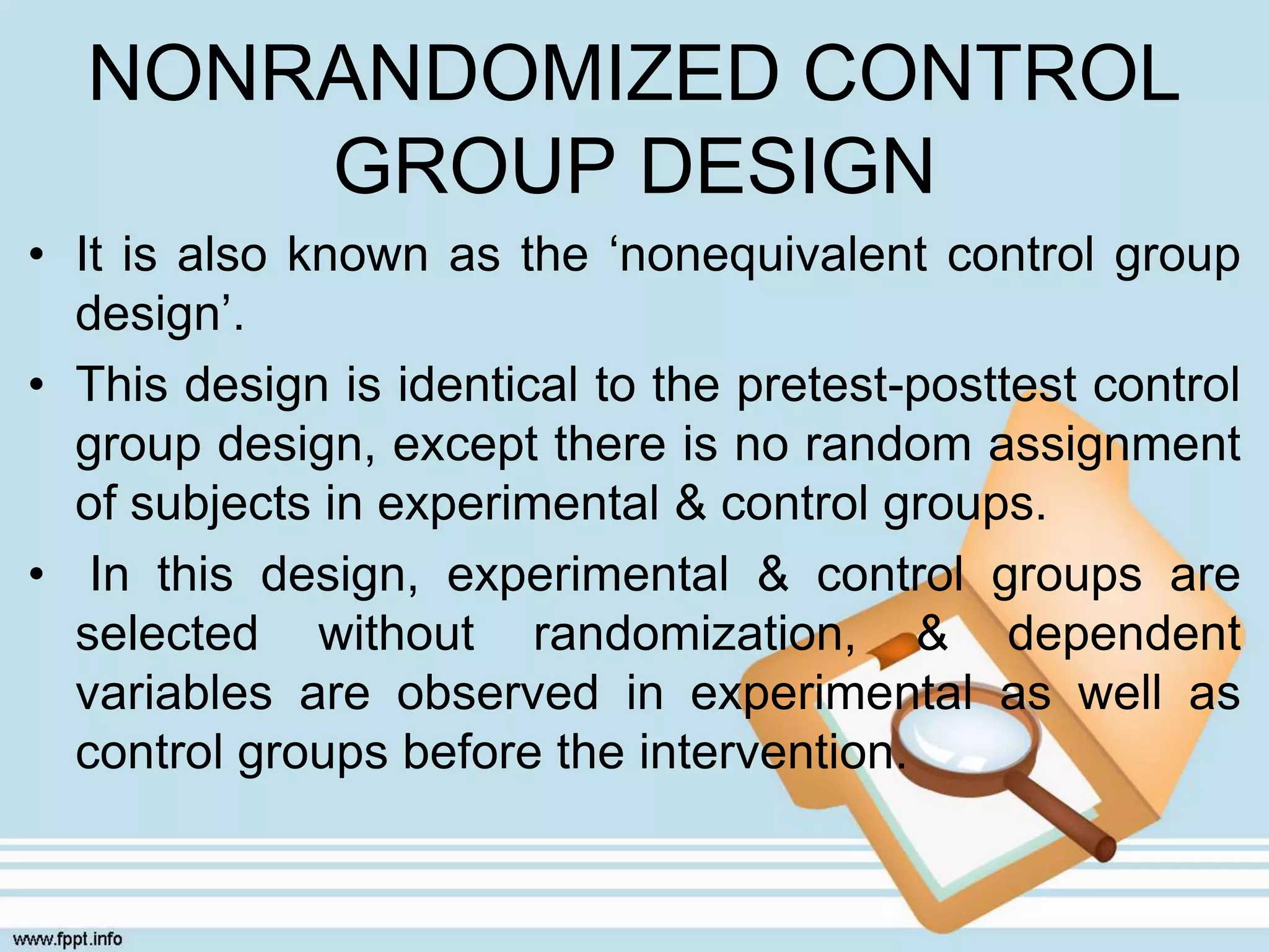 Experimental research Design | PPT