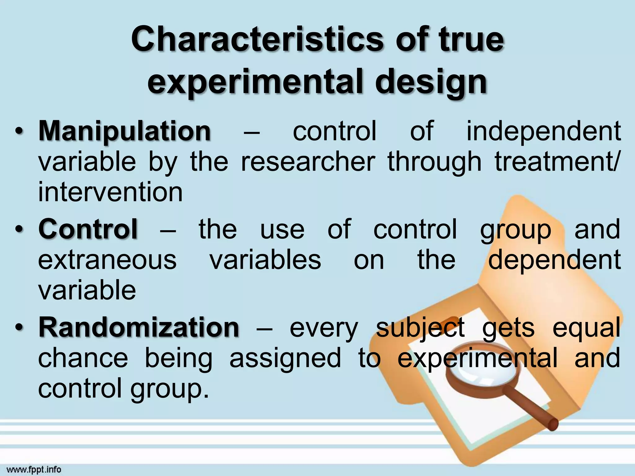 Experimental research Design | PPT