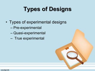 Experimental research Design | PPT