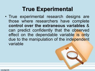 Experimental research Design | PPT