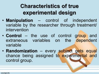 Experimental research Design | PPT