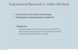 Experimental Research Overview | PDF