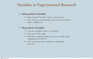 Experimental Research Overview | PDF
