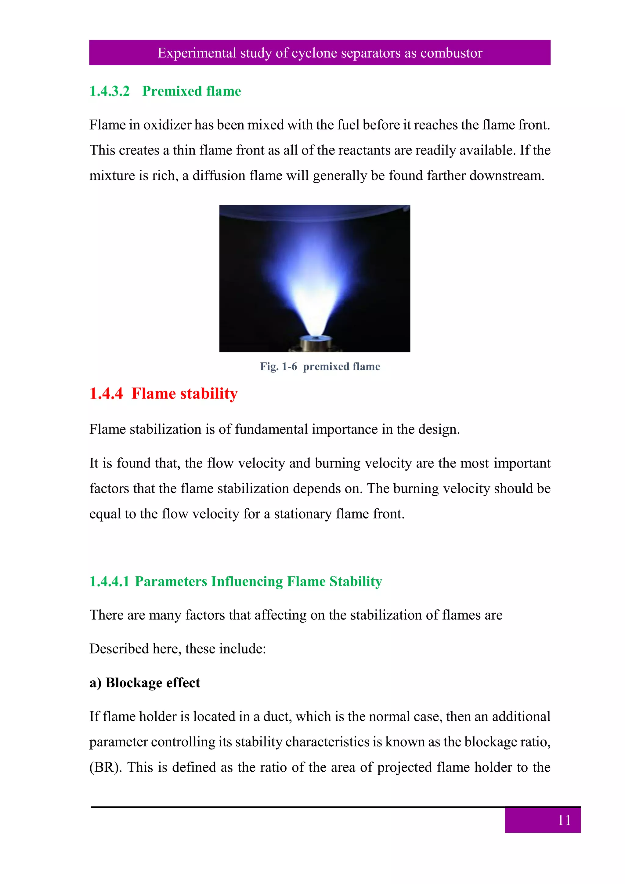 Experimental study of cyclone seperators as combustor 1 | PDF
