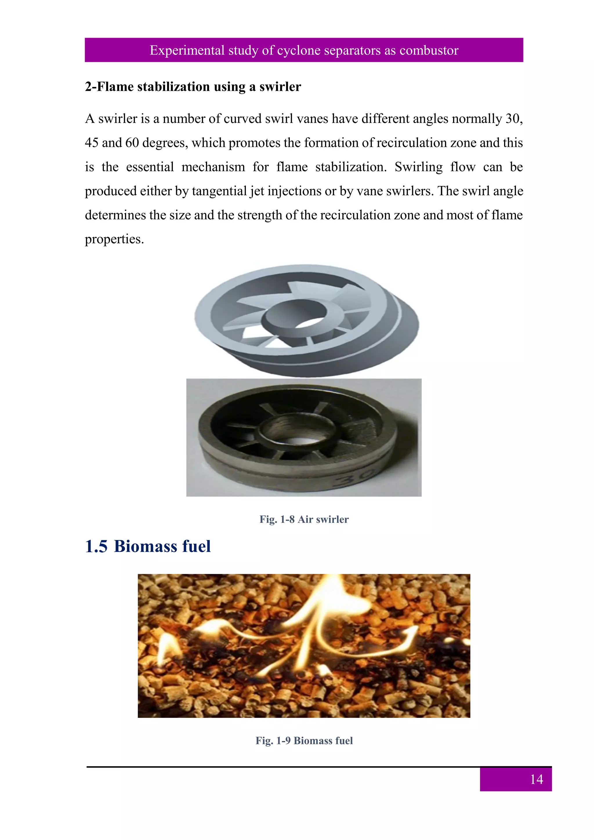 Experimental study of cyclone seperators as combustor 1 | PDF