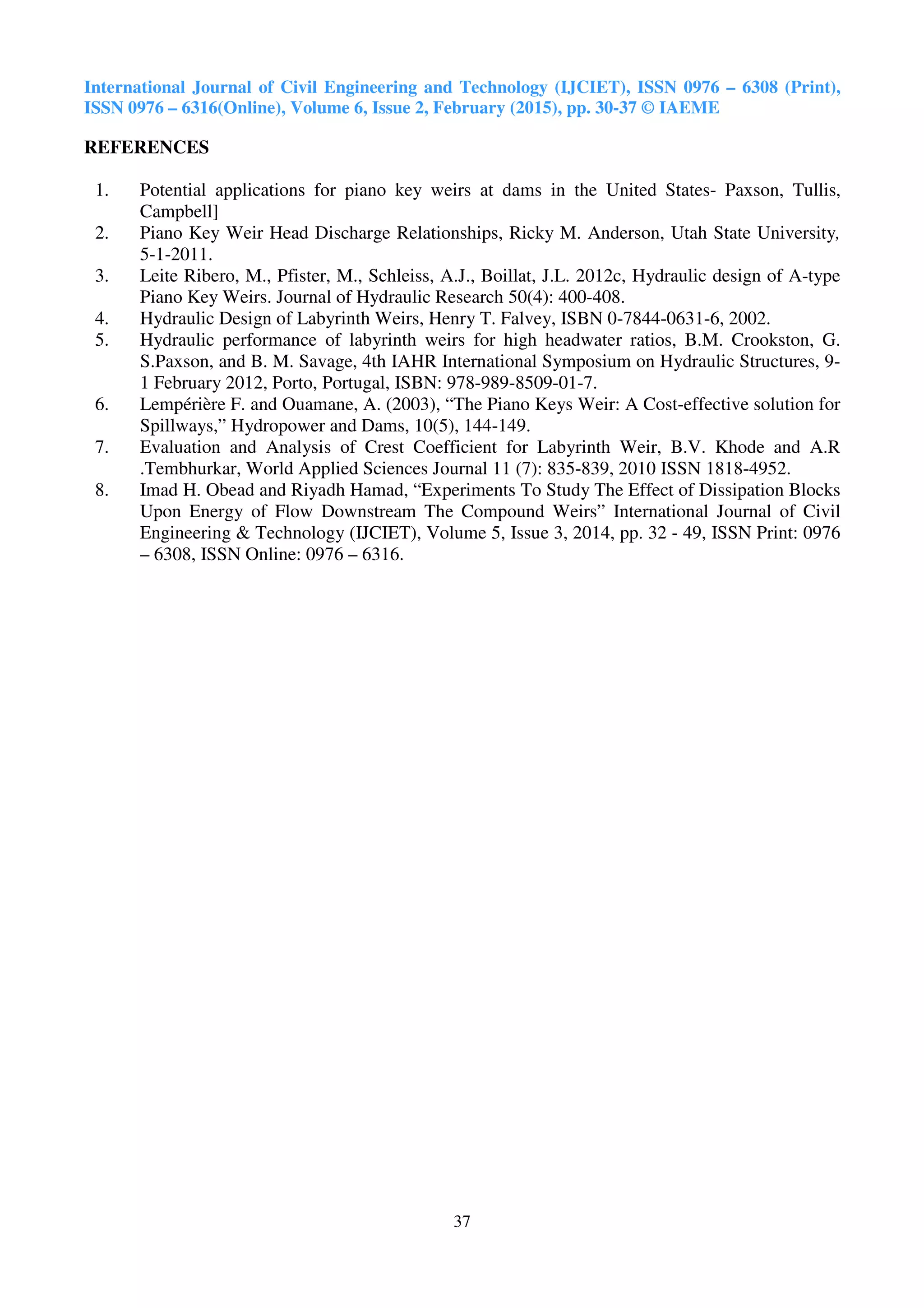 Experimental study of different sill geometries in piano key weirs | PDF