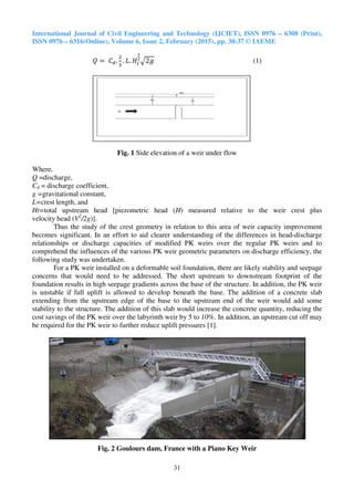 Experimental study of different sill geometries in piano key weirs | PDF