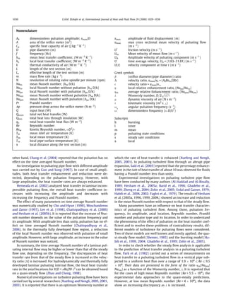 Experimental study of heat transfer in pulsating turbulent flow in a pipe | PDF | Physics | Science