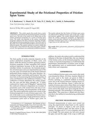 Experimental Study Of The FrictionalPproperties Of Friction | PDF