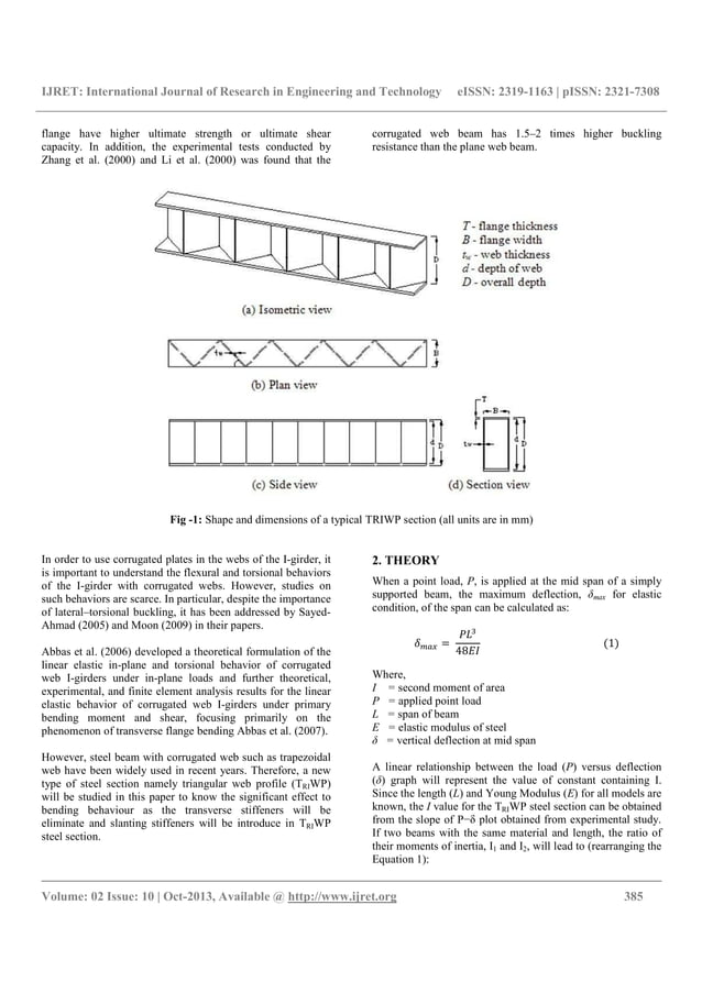 Experimental study on bending behaviour of triangular | PDF