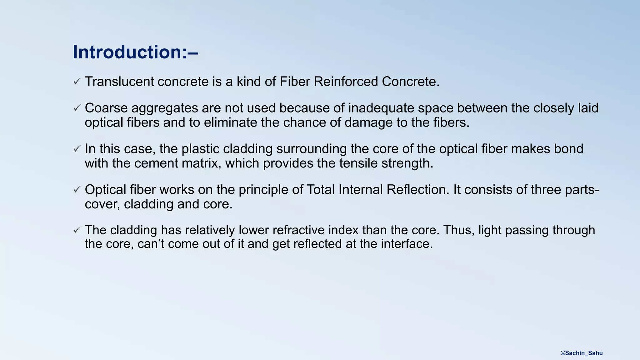 Experimental Study on Translucent Concrete | PPT