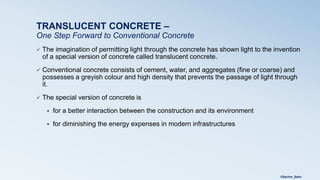 Experimental Study on Translucent Concrete | PPT