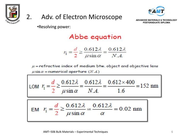 Experimental techniques sem | PPT