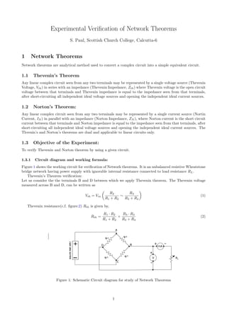 Experimental verification of network theorems, ugc practical physics s_paul | PDF