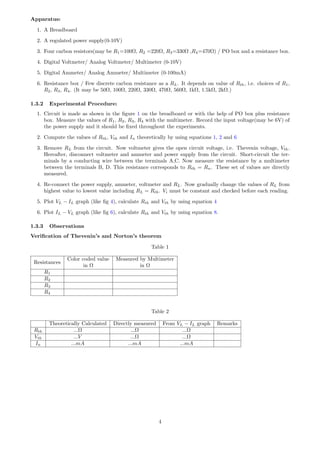 Experimental verification of network theorems, ugc practical physics s_paul | PDF