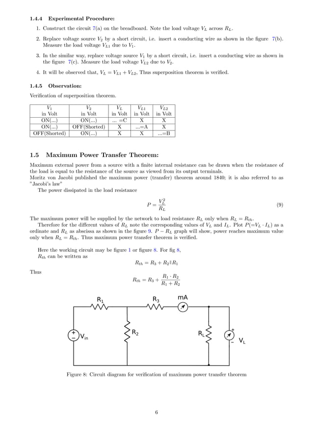Experimental verification of network theorems, ugc practical physics s_paul | PDF | Computer ...