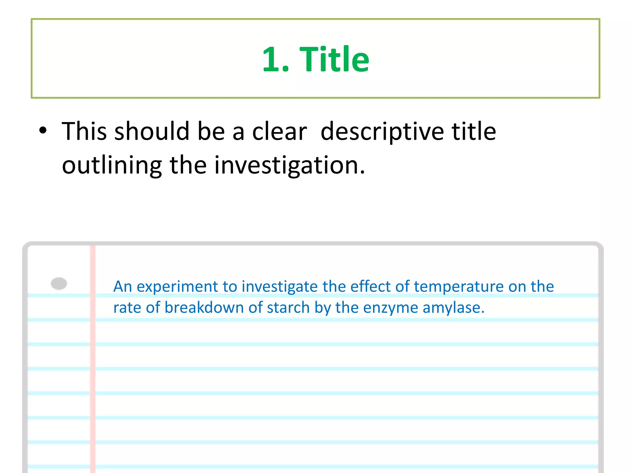 Mr Exham's Guide to writing up a Biology Practical Investigation | PPTX