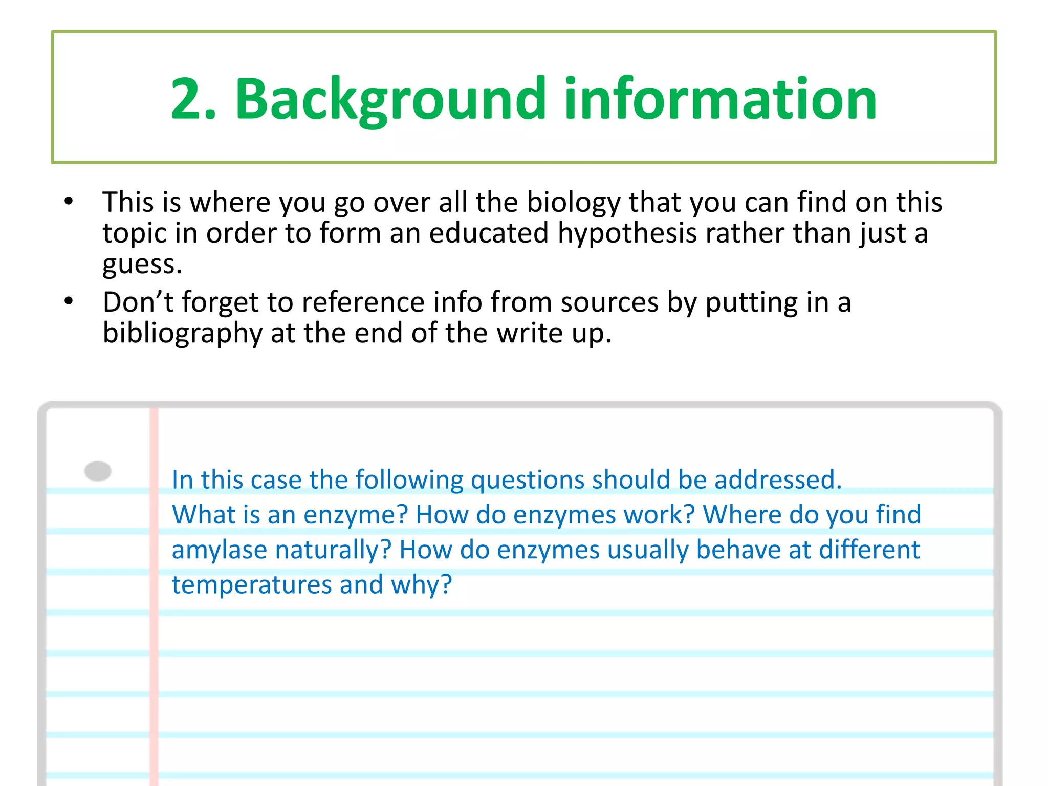 Mr Exham's Guide to writing up a Biology Practical Investigation | PPTX