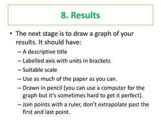 Mr Exham's Guide to writing up a Biology Practical Investigation | PPTX